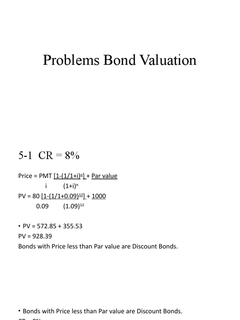 Bond Valuation Solutions Explained | PDF | Teaching Methods & Materials