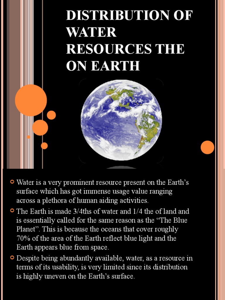 Water Distribution on Earth Explained | PDF | Groundwater | Fresh Water