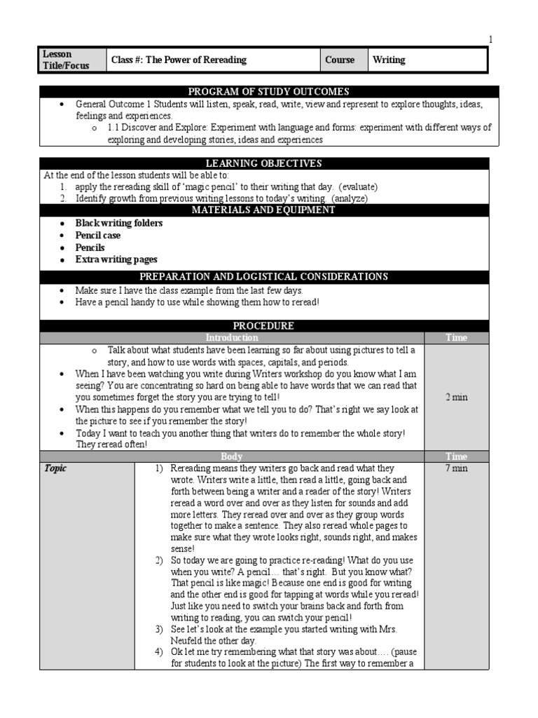 Writing Lesson | PDF | Writing | Learning