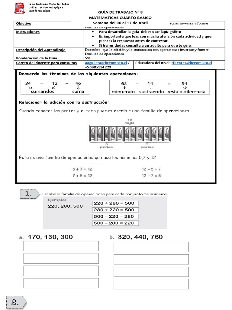Guía 8 Contingencia MATE4° | PDF