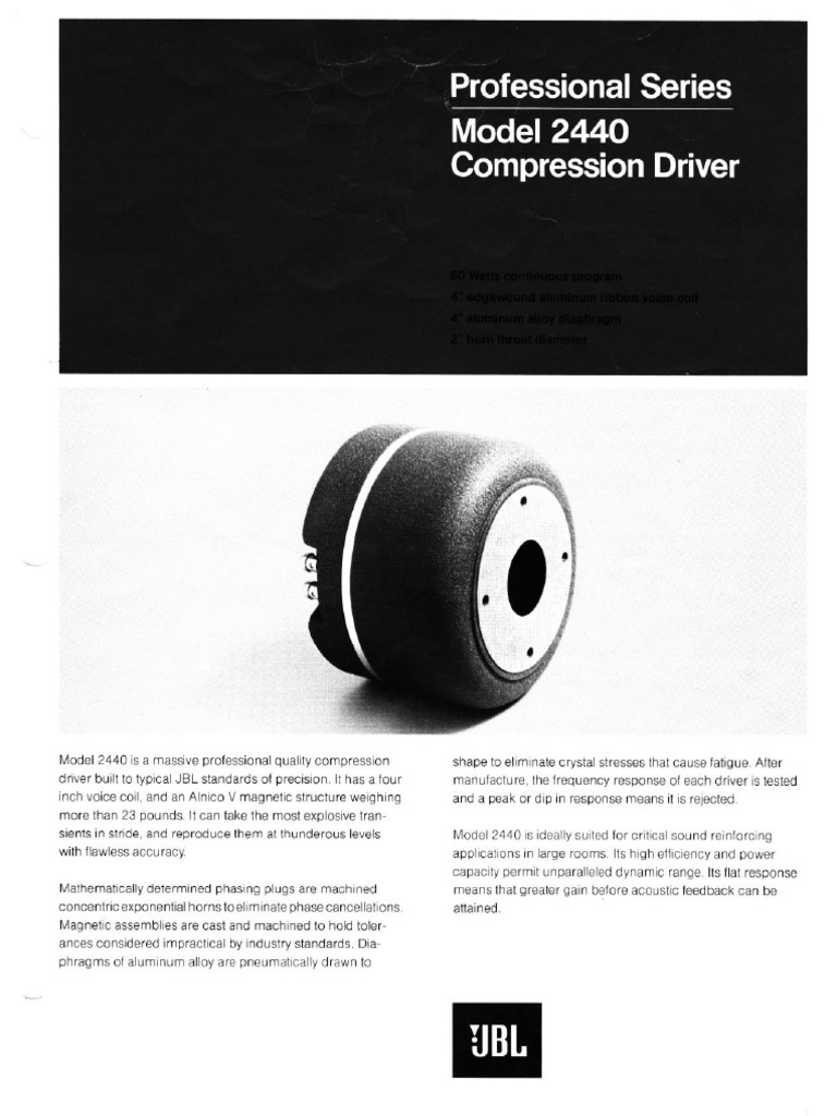 2440 Manual | PDF | Loudspeaker | Audio Engineering