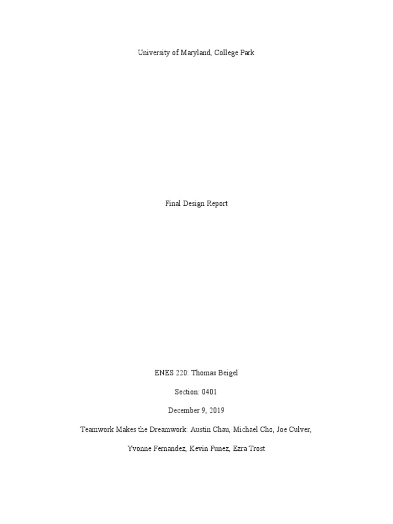 Beam Design Report for ENES 220 | PDF | Beam (Structure) | Bending