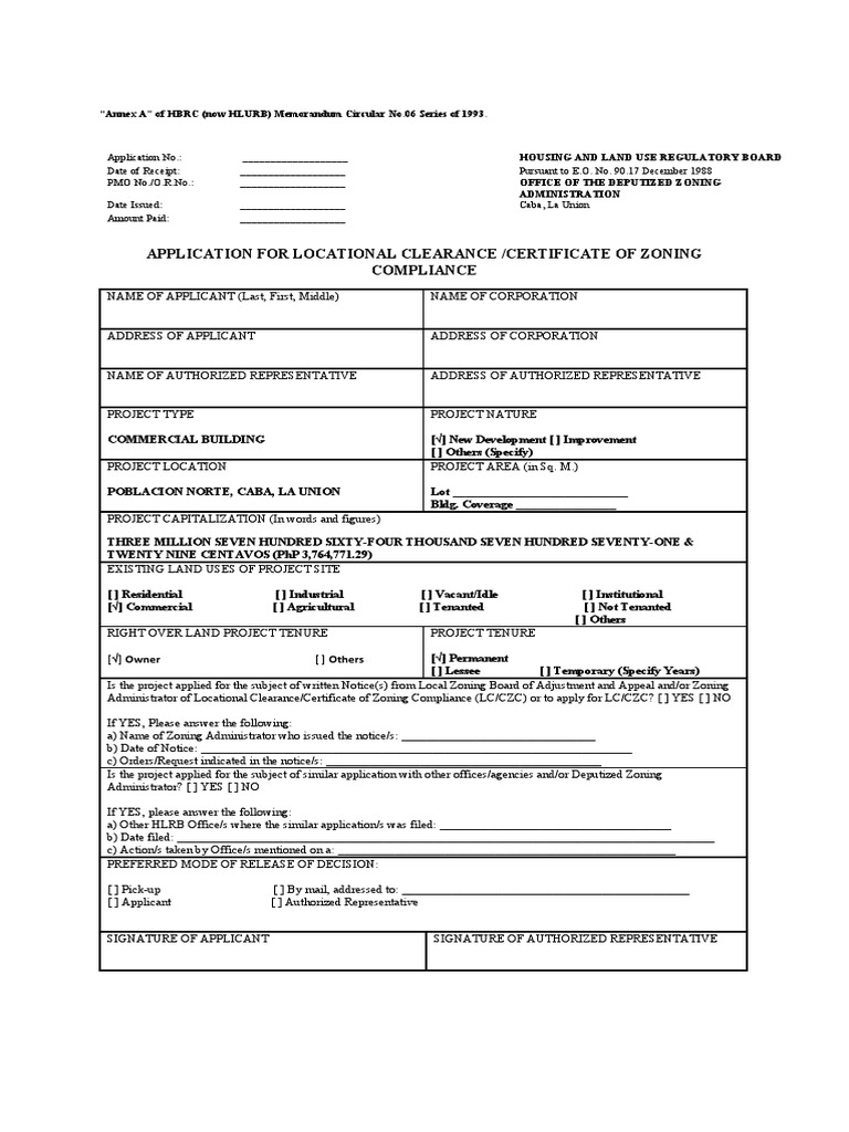 Annex A Locational Clearance | PDF | Common Law | Government Information