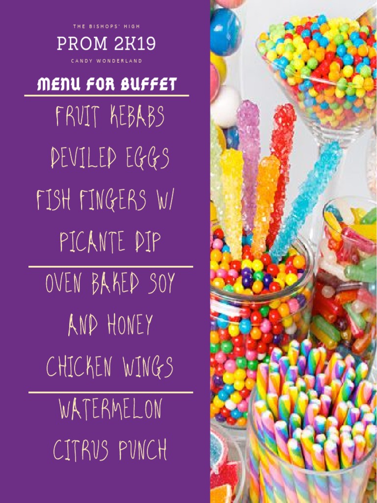 Menu For Prom | PDF | Cooking, Food & Wine