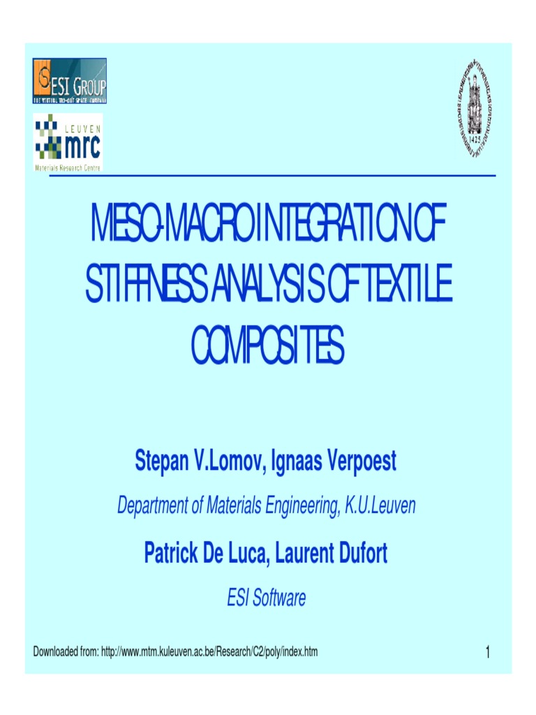 Meso-Macro Integration of Stiffness Analysis of Textile Composites ...