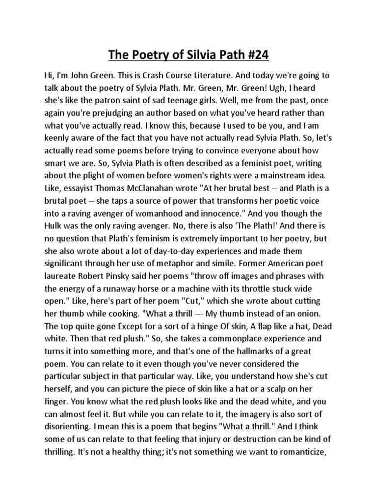 The Poetry of Silvia Path #24 | PDF | Sylvia Plath | Poetry