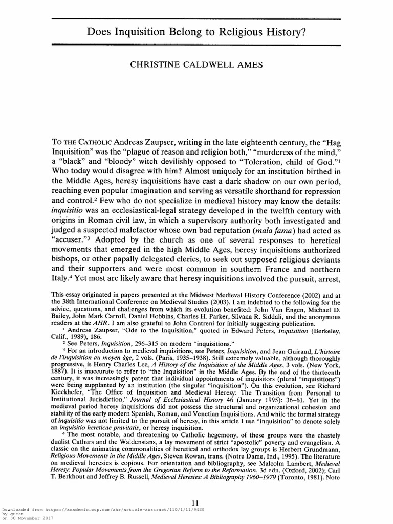 DoesInquisitionBelong To Religious History | PDF | Dominican Order ...