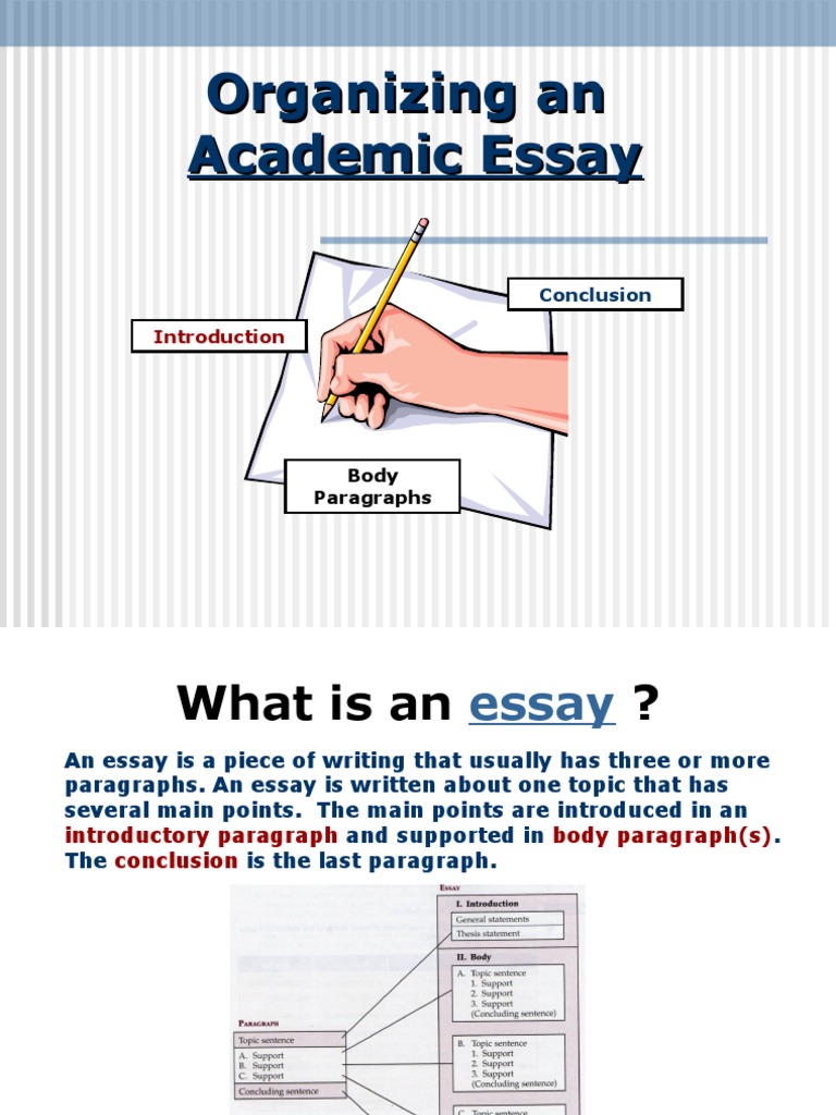 Organizing An Academic Essay | PDF | Essays | Paragraph