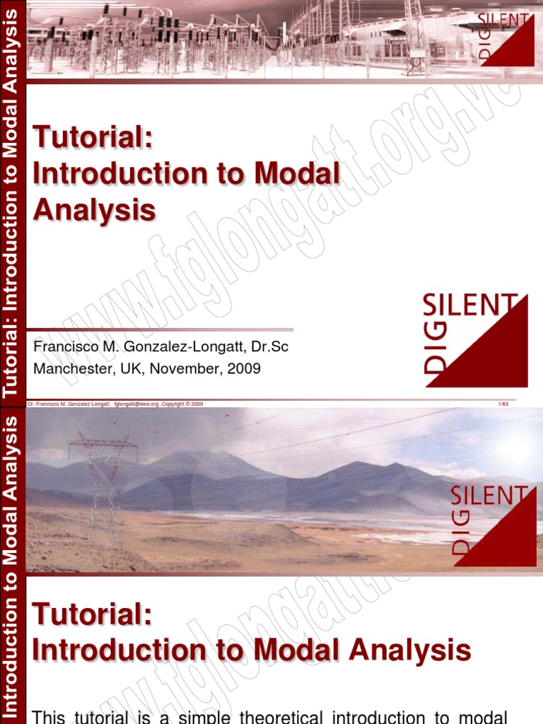 Tutorial: Introduction To Modal Analysis: Francisco M. Gonzalez-Longatt ...