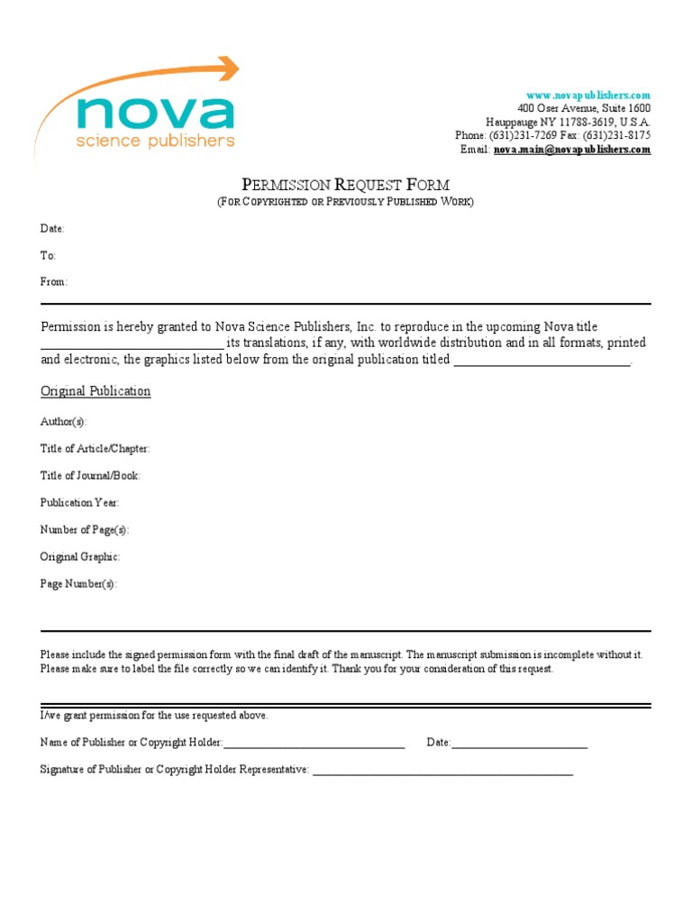 Permission Request Form 1 | PDF