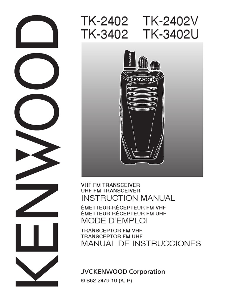 TK-2402 TK-2402V TK-3402 TK-3402U: Instruction Manual Mode D'Emploi ...