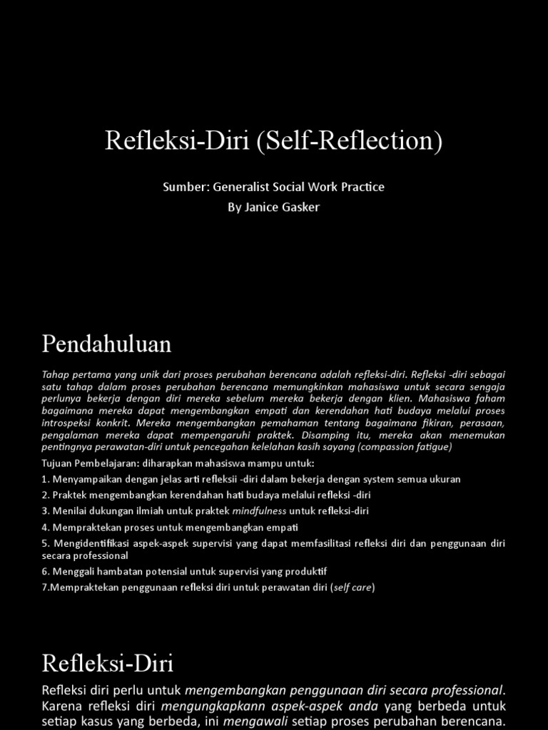 Refleksi-Diri (Self-Reflection) | PDF | Pengembangan Diri | Sains ...