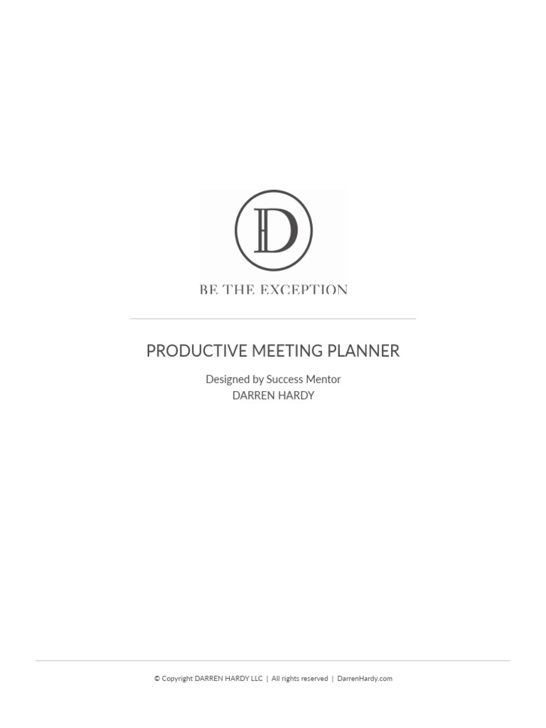 Productive Meetings Worksheet | PDF | Business | Economies