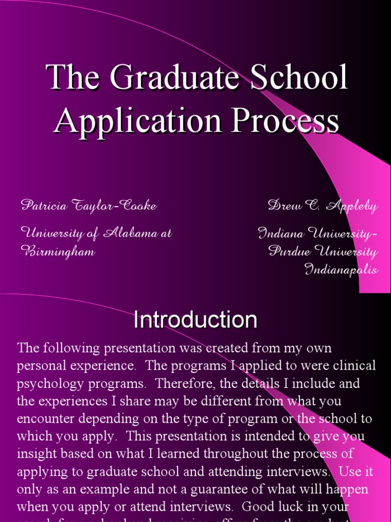 The Graduate School Application Process | PDF | Mentorship | Interview