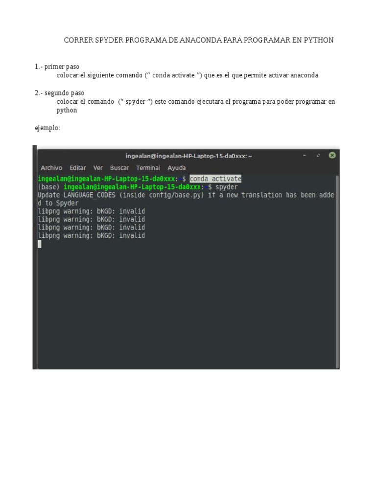 Activar Spyder de Anaconda | PDF