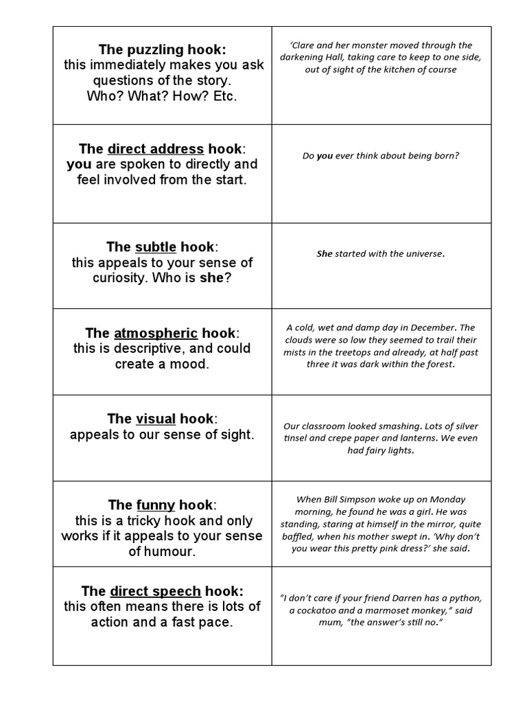 Engaging Story Hooks Explained | PDF