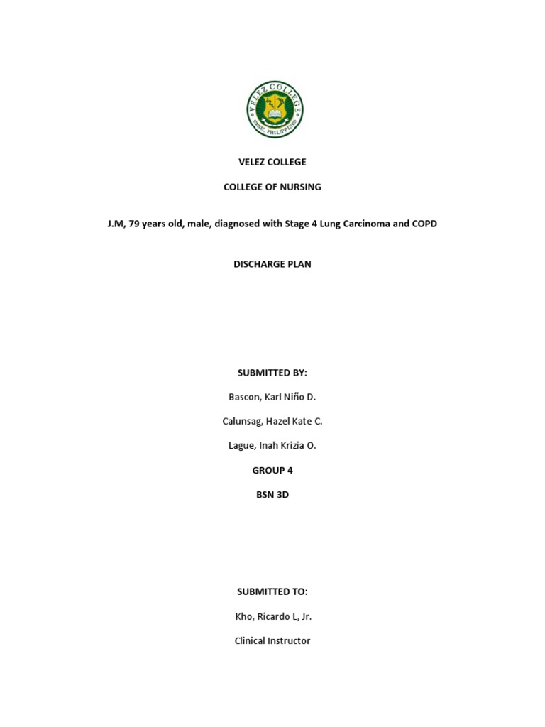 Velez College College of Nursing: Bascon, Karl Niño D. Calunsag, Hazel ...