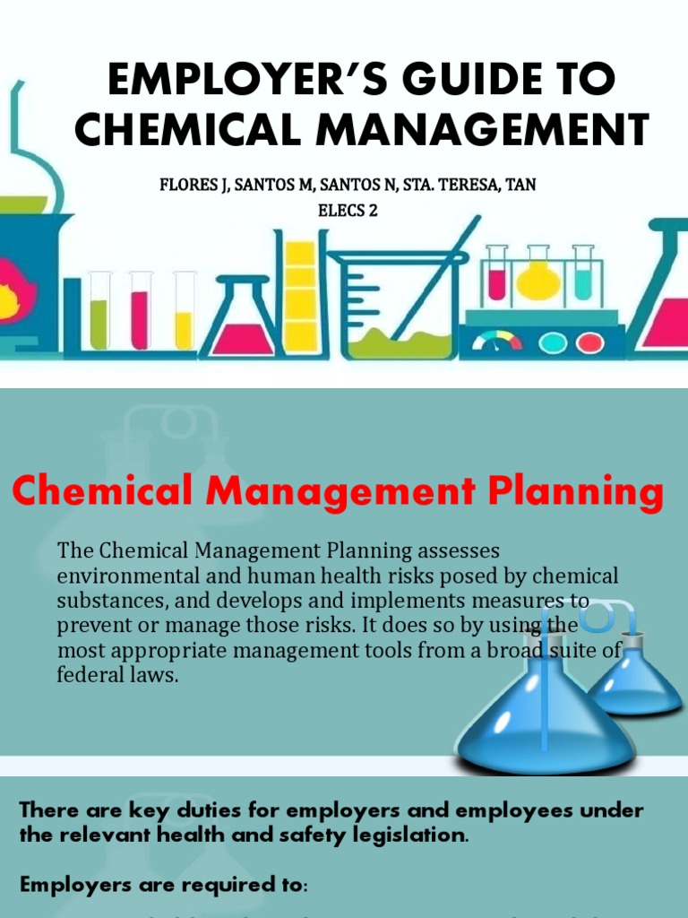 Employer'S Guide To Chemical Management: Flores J, Santos M, Santos N ...