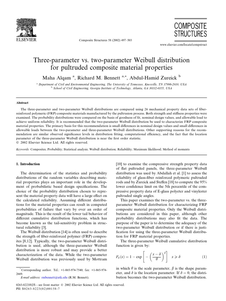 Comparing Two-Parameter and Three-Parameter Weibull Distributions | PDF ...