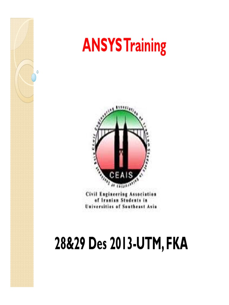Ansys Training | PDF | Elasticity (Physics) | Stress (Mechanics)