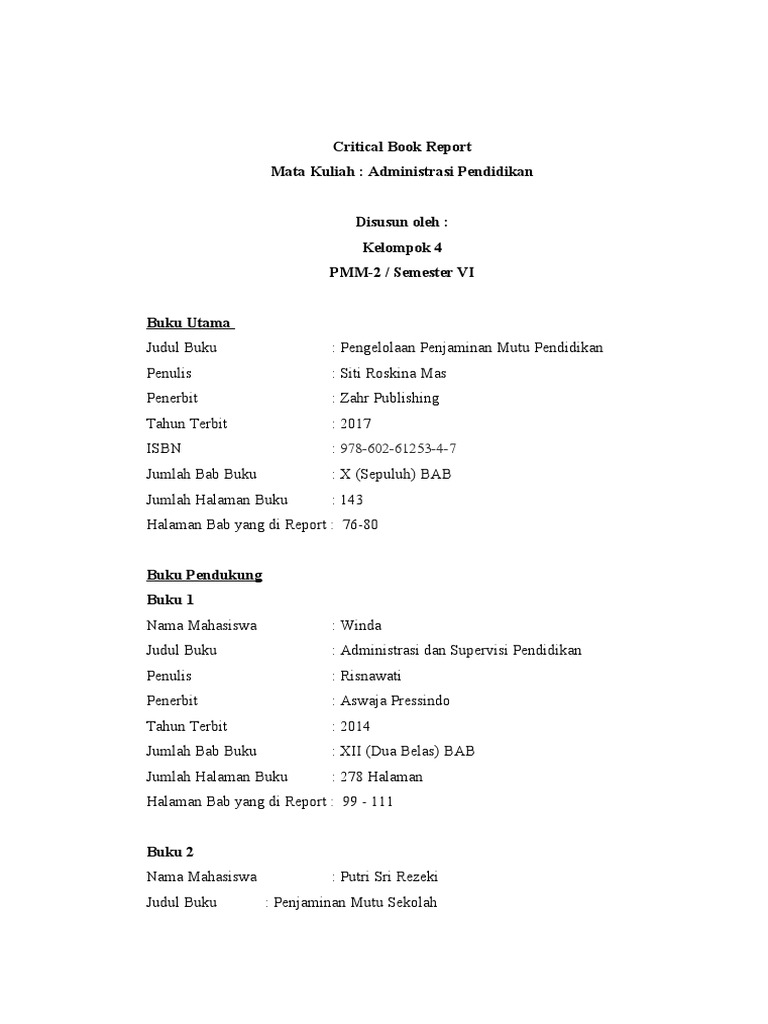 CBR Kel. 4 Penjaminan Mutu Pend | PDF