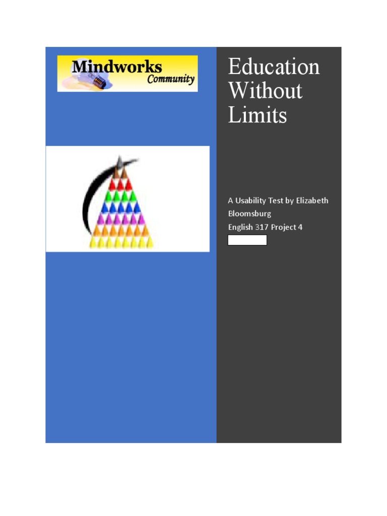 Education Without Limits: A Usability Test by Elizabeth Bloomsburg ...