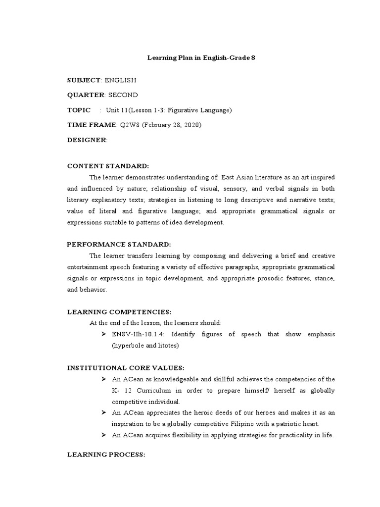 Lesson Plan | PDF | Irony | Learning