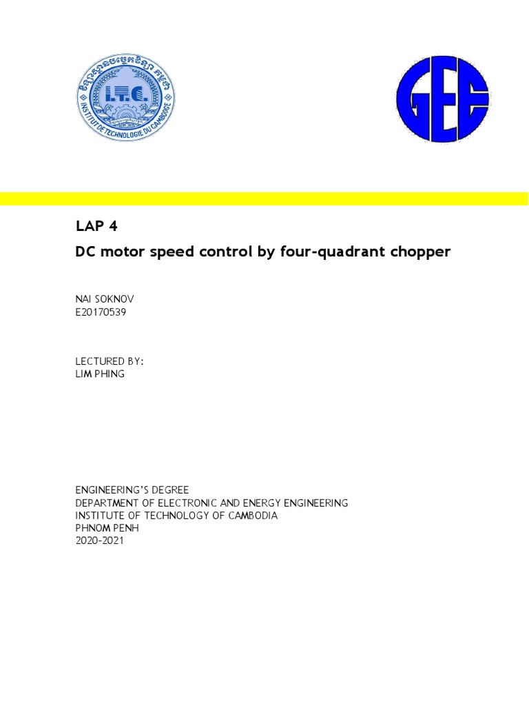 Dc Motor Speed Control By Four Quadrant Chopper Download Free Pdf Amplifier Electric Power