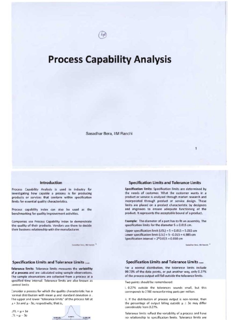 Process Capability Analysis | PDF