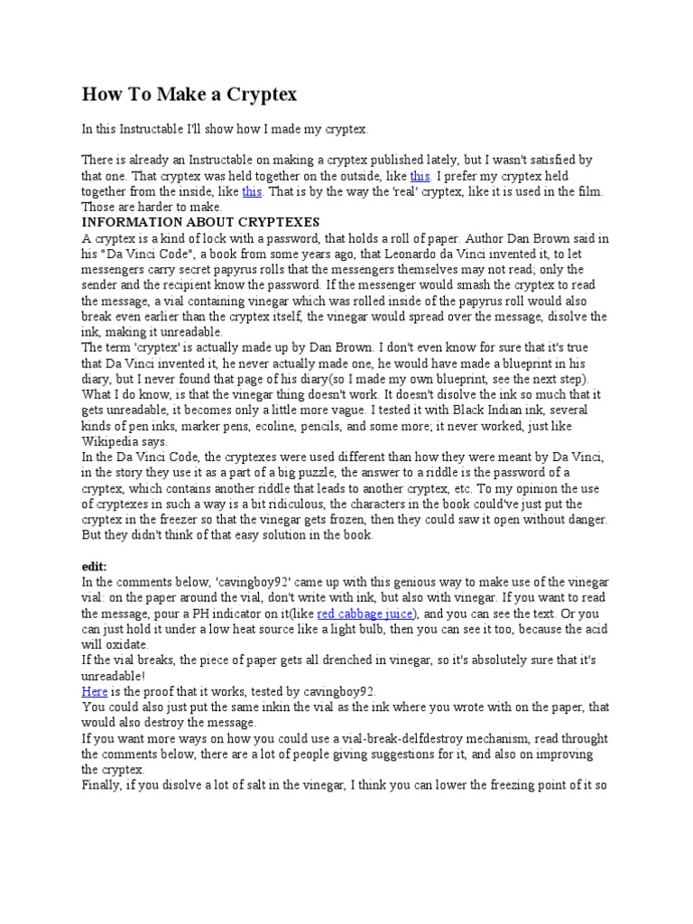 How To Make a Cryptex