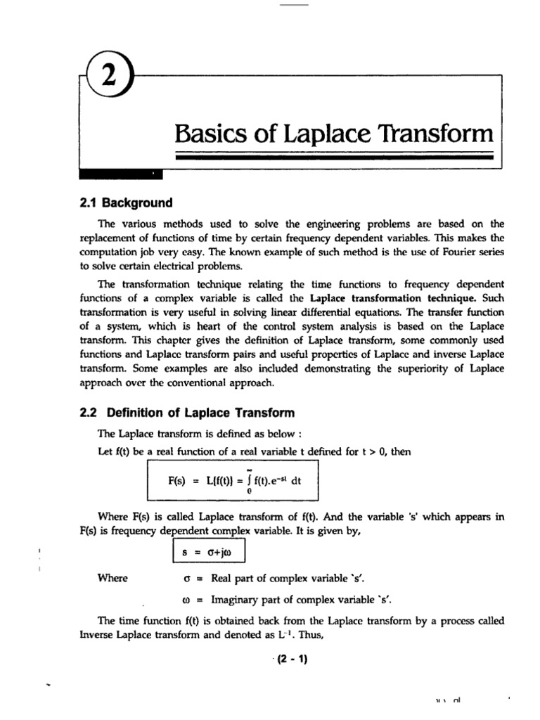 Chapter 2 Basics of Laplace Transform | PDF