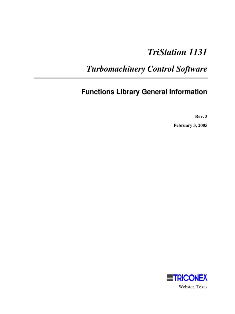 Tristation 1131: Turbomachinery Control Software | PDF | Boolean Data Type | Proprietary Software