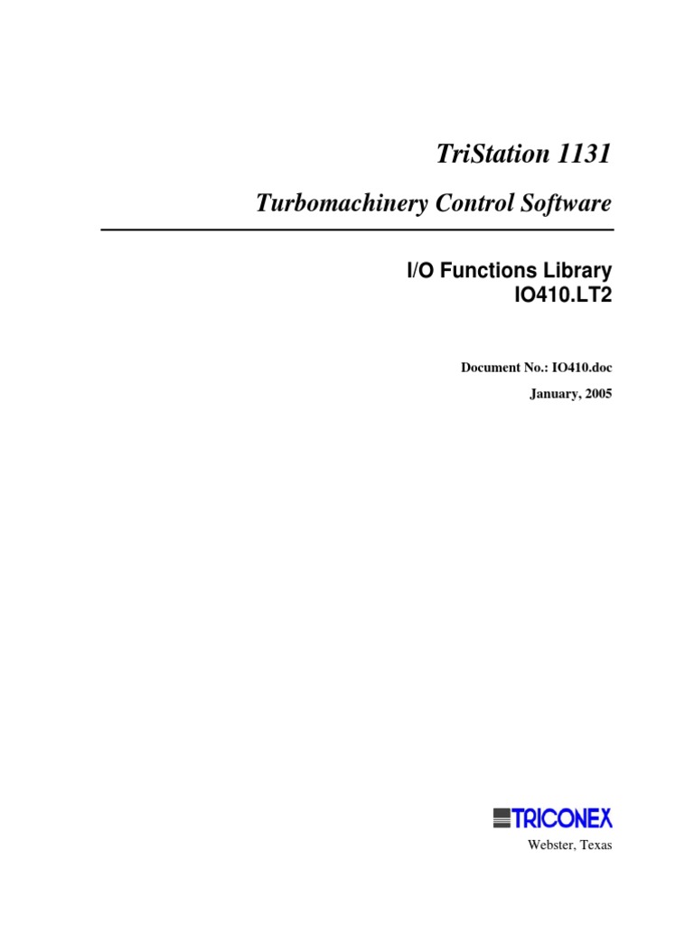 Tristation 1131: Turbomachinery Control Software | PDF | Proprietary Software | Analog To ...