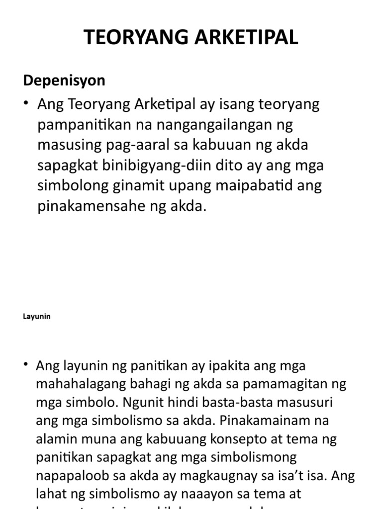 TEORYANG ARKETIPAL - Powerpoint Final | PDF