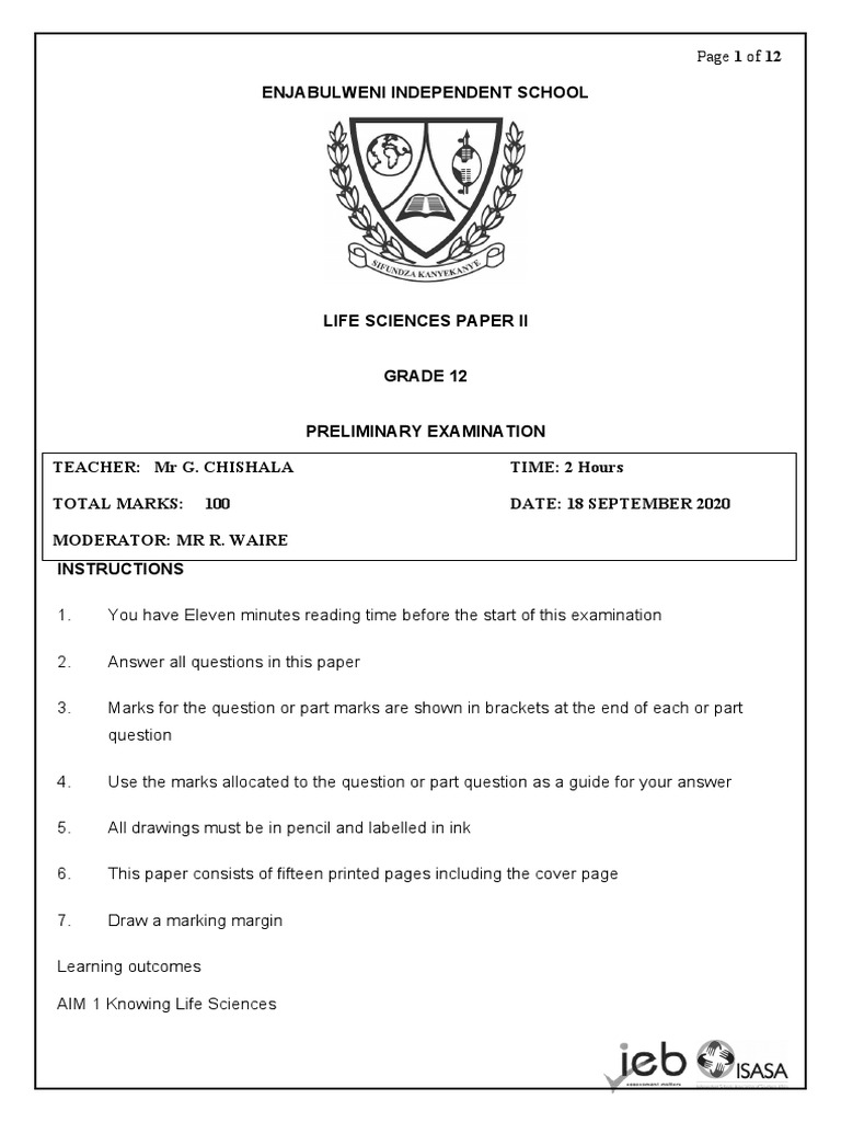 Grade 12 Ls Prelim Paper 2 QP | PDF | Surrogacy | Thyroid Stimulating ...