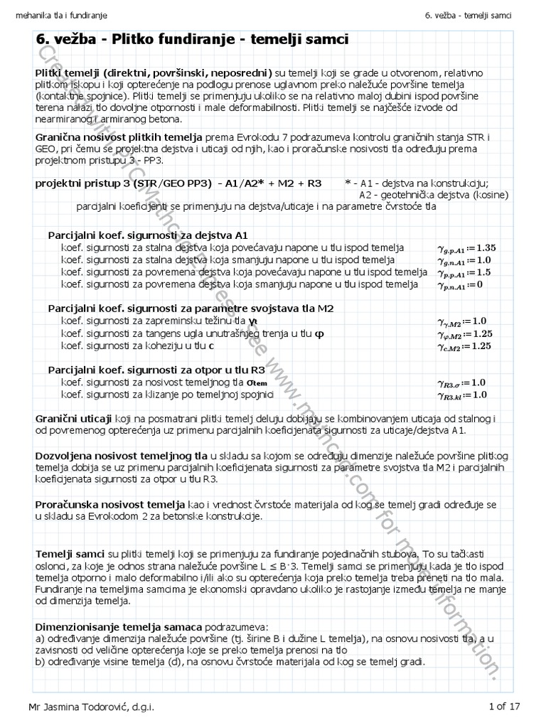 6.vezba - Temelji Samci PDF | PDF