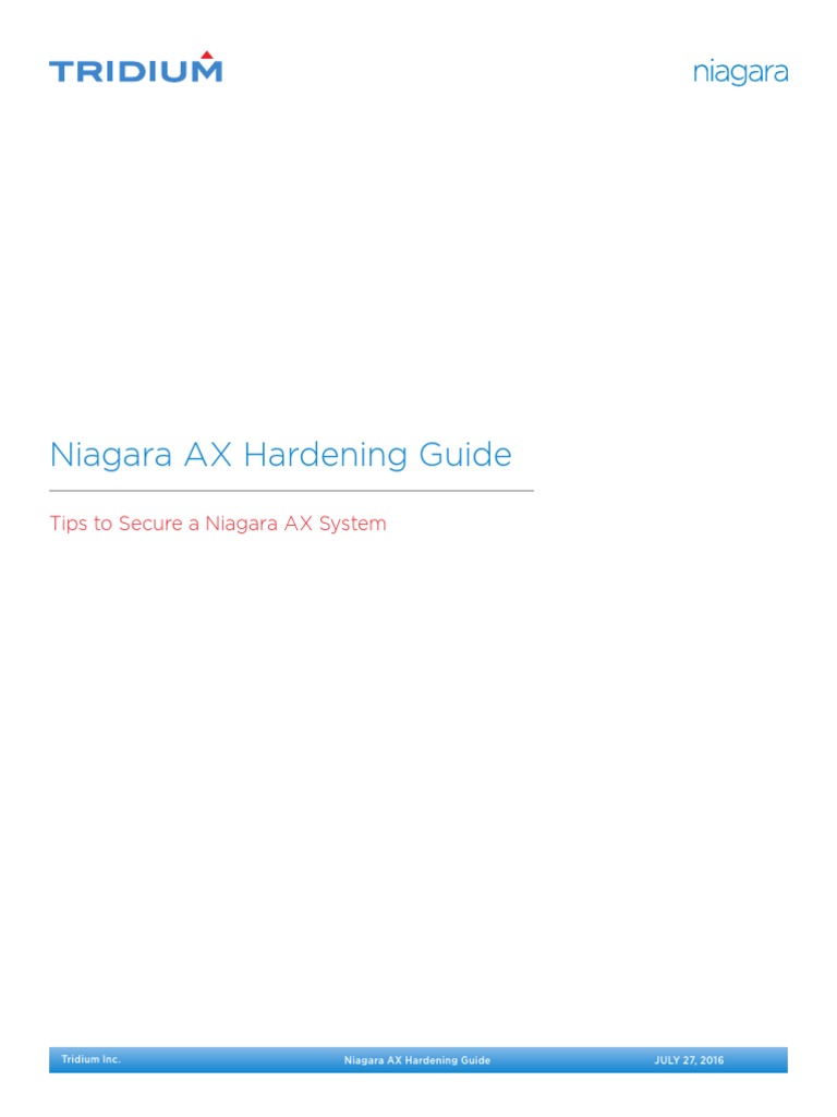 Niagara Ax Hardening Guide Pdf Transport Layer Security Public
