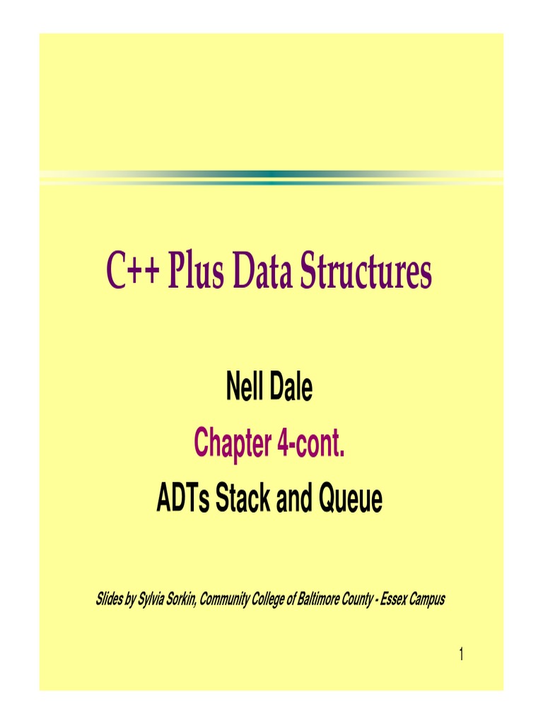 C Plus Data Structures Nell Dale Pdf Queue Abstract Data Type Pointer Computer