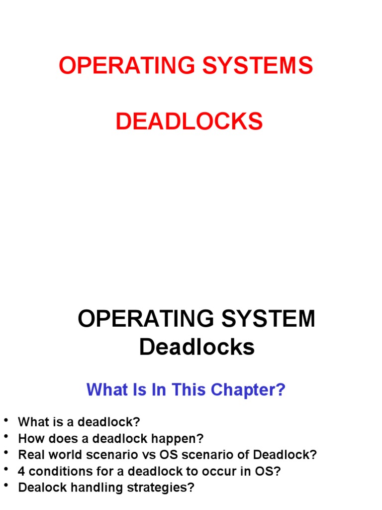 Section07 Deadlocks | PDF | Process (Computing) | Concurrency (Computer Science)