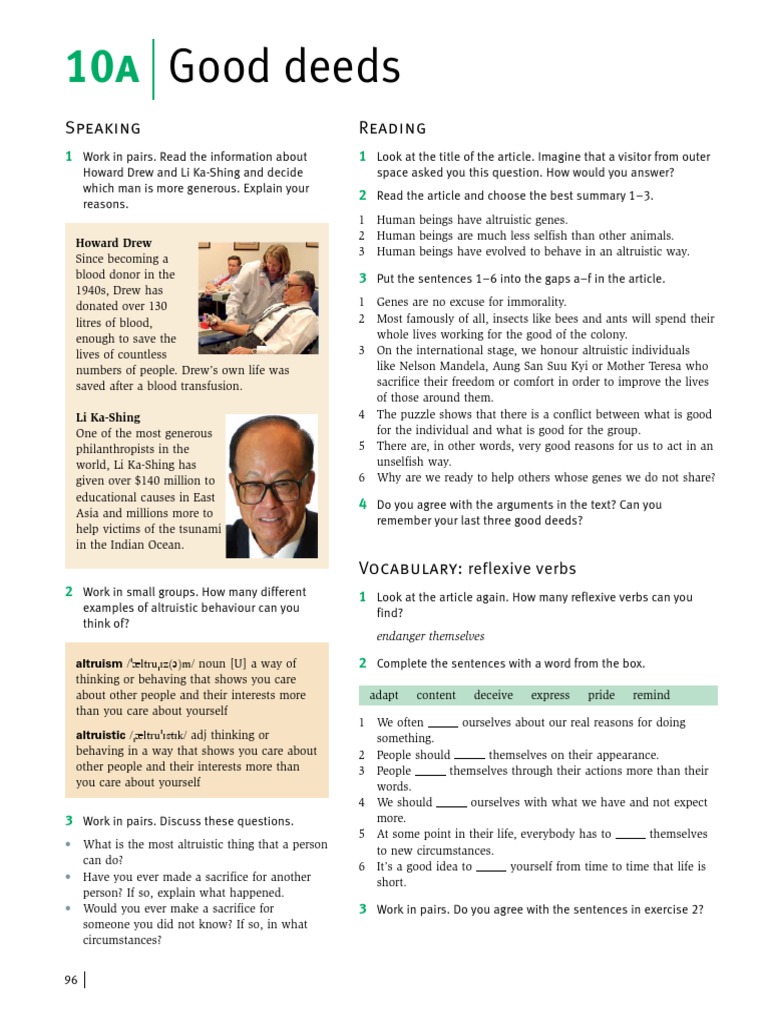 Upper SB Unit 10 PDF | PDF | Altruism | Question