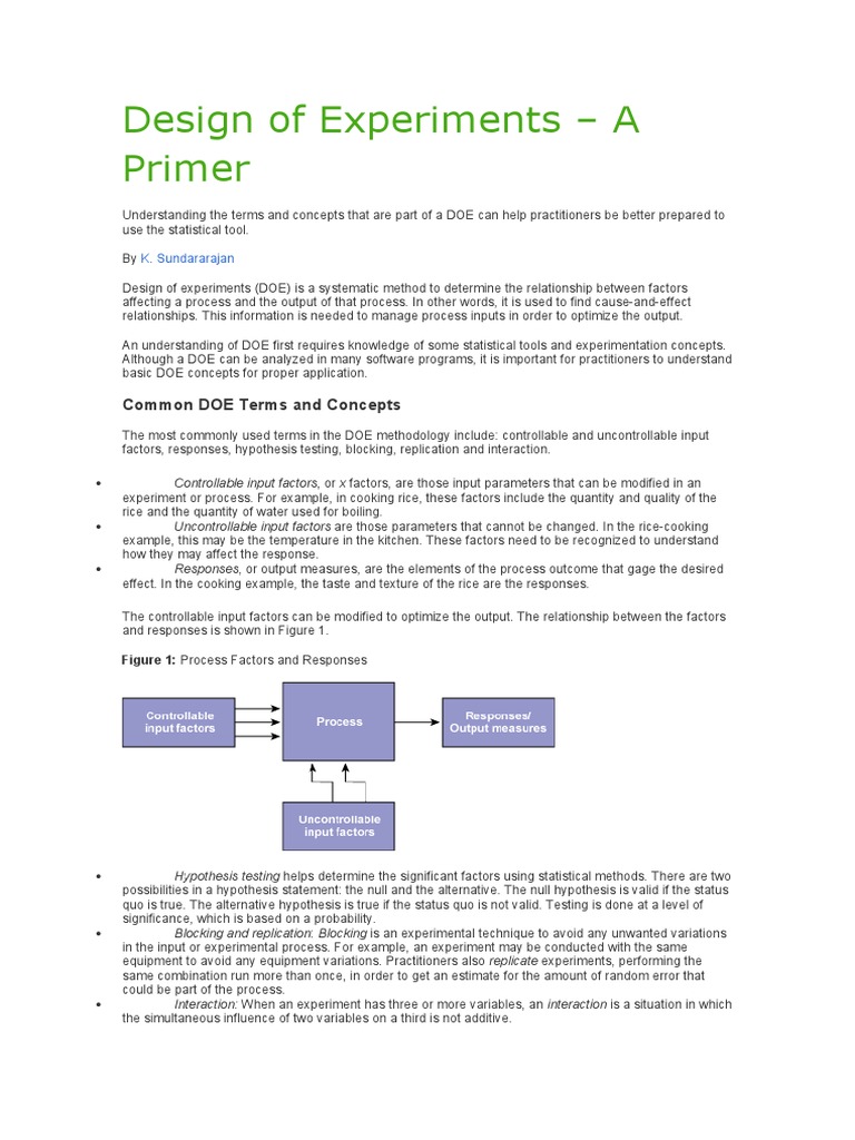 Design of Experiments | PDF | Science And Technology | Statistical ...