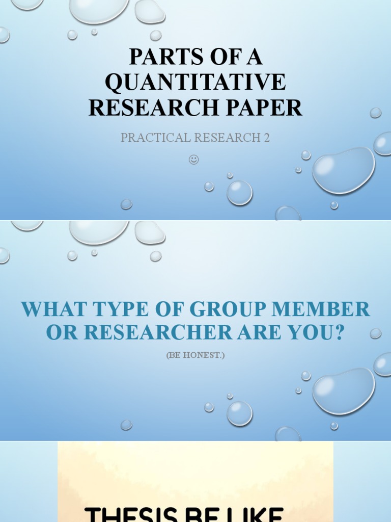 Parts of A Quantitative Research Paper | PDF | Sampling (Statistics ...