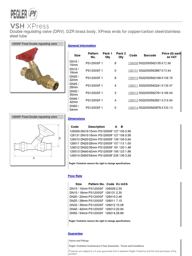 Double Regulating Valve (DRV) - DZR Brass Body, Xpress Ends For Copper ...