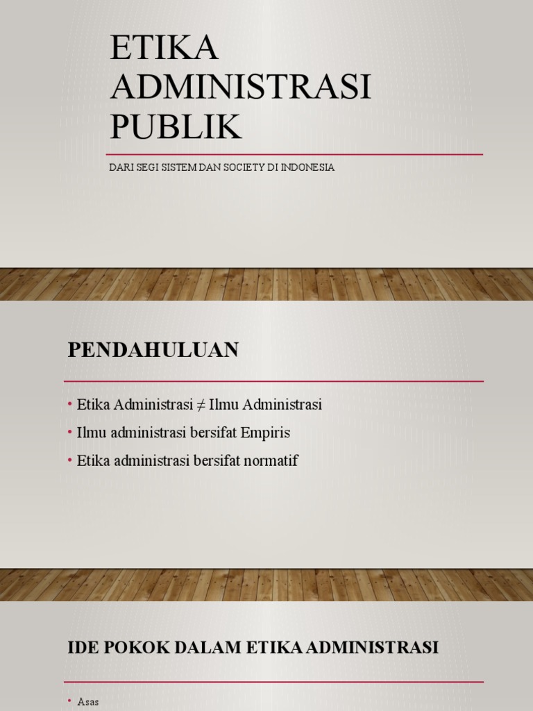 Etika Administrasi Publik | PDF