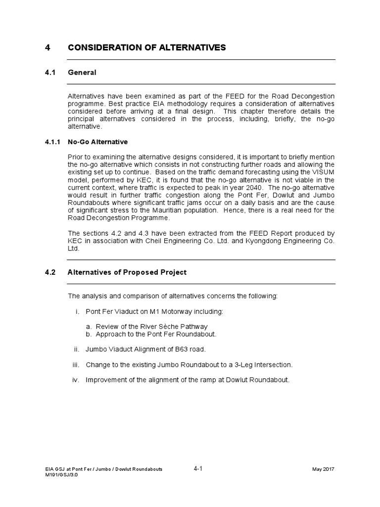 4 Consideration of Alternatives: 4.1 General | PDF | Interchange (Road ...