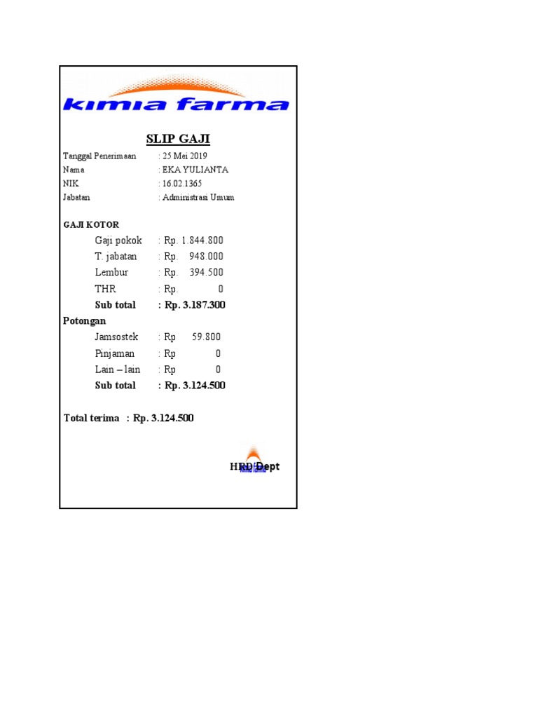 Slip Gaji Kimia Farma Pdf