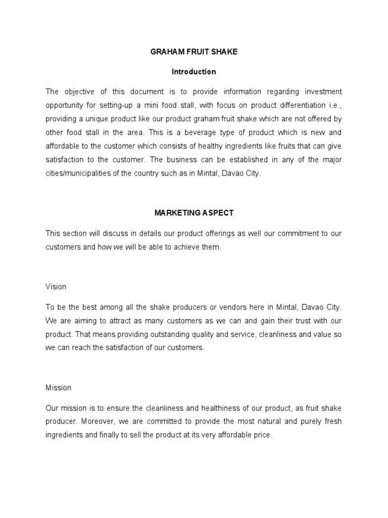 Graham Fruit Shake | PDF | Drink | Marketing