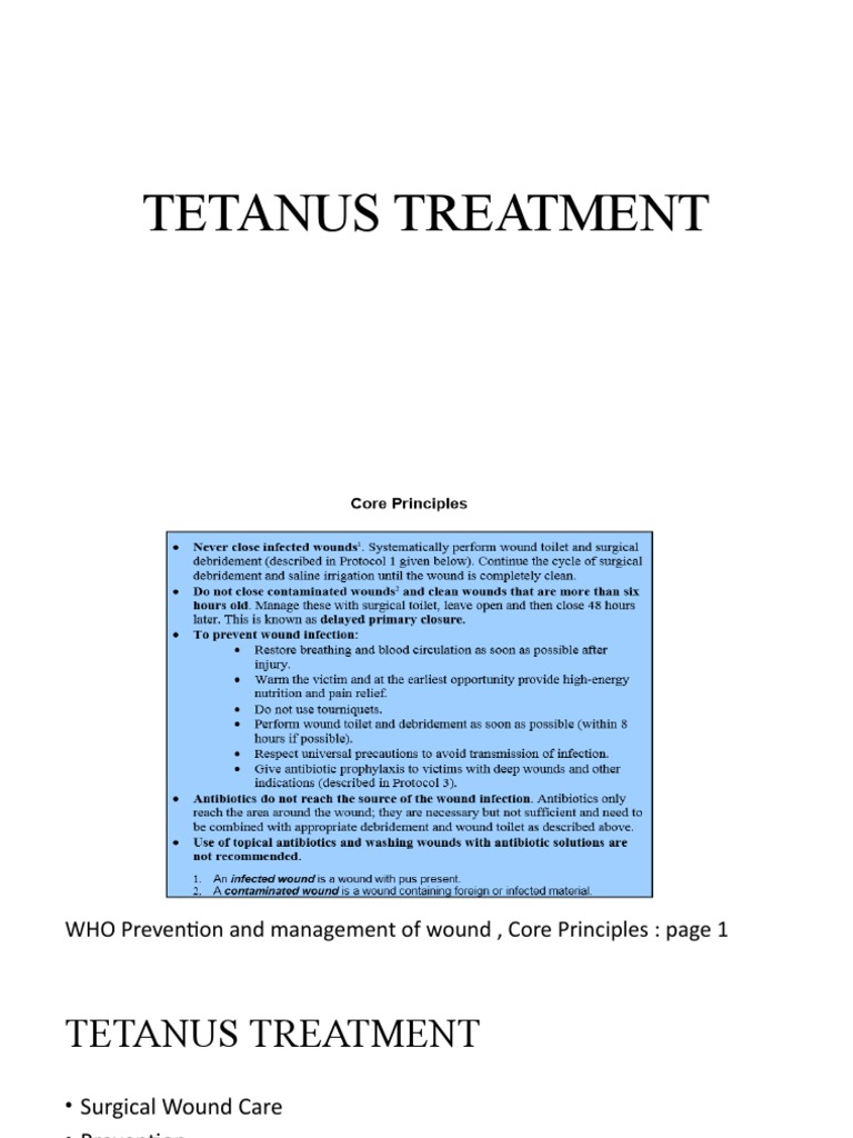 Tetanus Treatment New | PDF | Medical Treatments | Medical Specialties