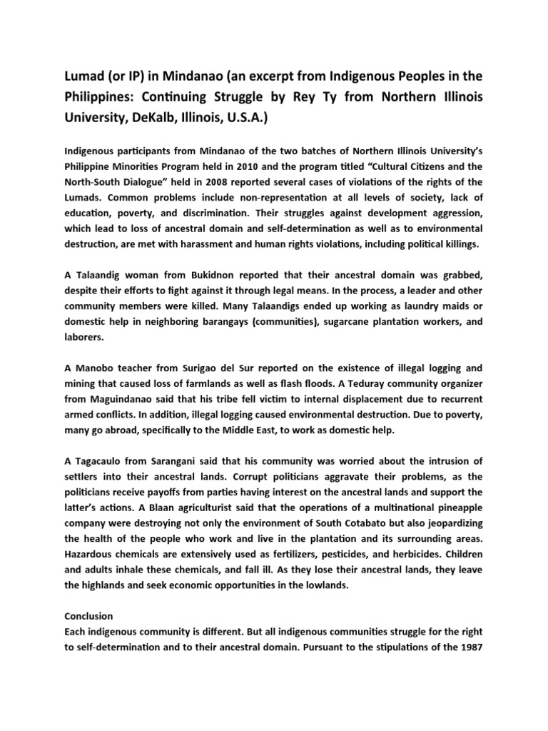 Lumad in Mindanao | PDF | Policy | Justice