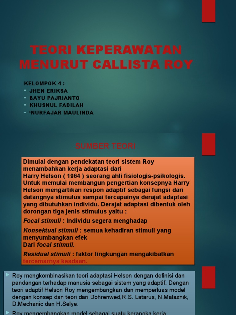 Teori Adaptasi Keperawatan Callista Roy | PDF
